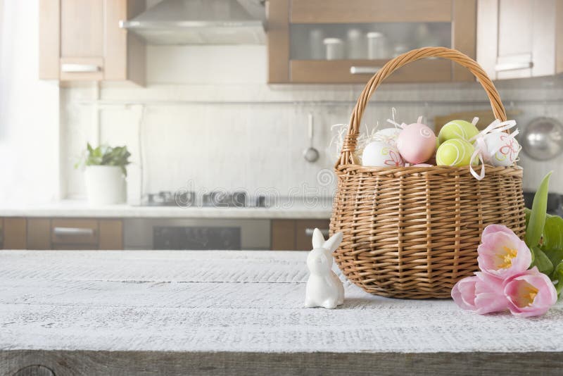 Kitchen Easter decorations stock photo. Image of blooms - 68206706