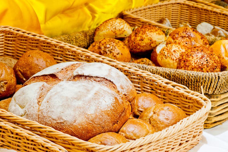 Basket full of bread stock image. Image of cookery, bakery - 72585693