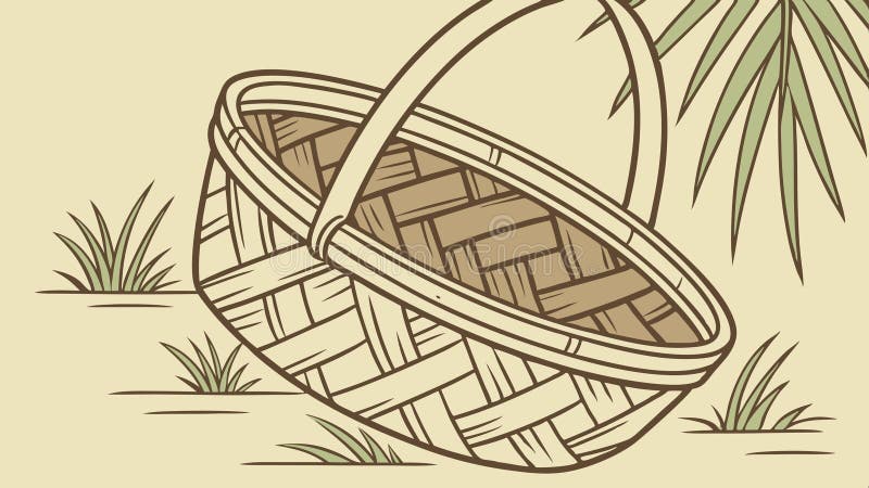 Wicker Basket Handle, Natural Material and Handmade Container Vector ...