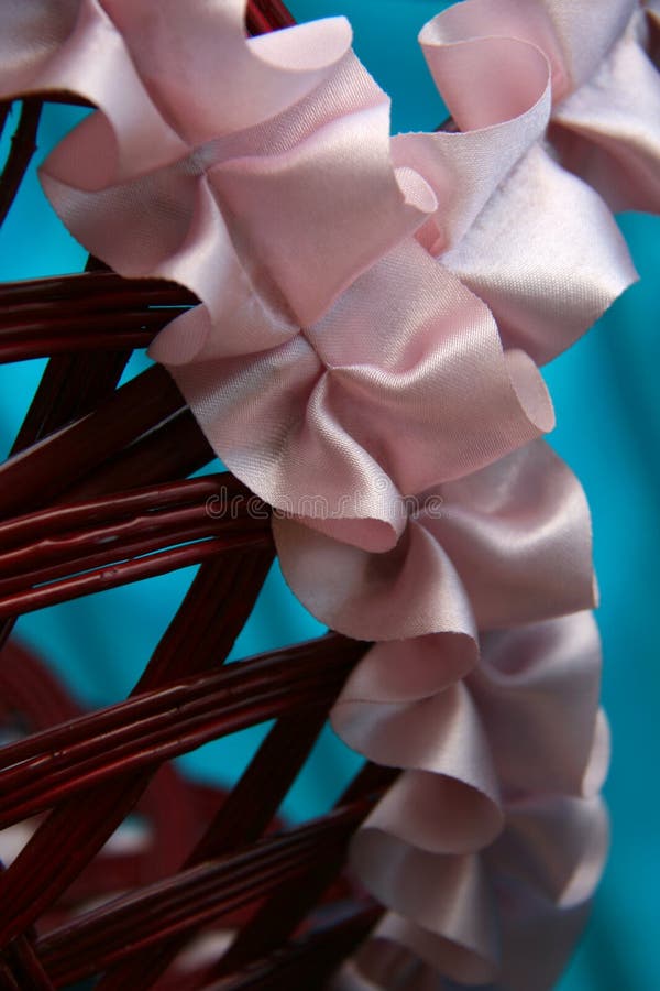 Wicker basket with ribbon stock photo. Image of celebration - 246351548