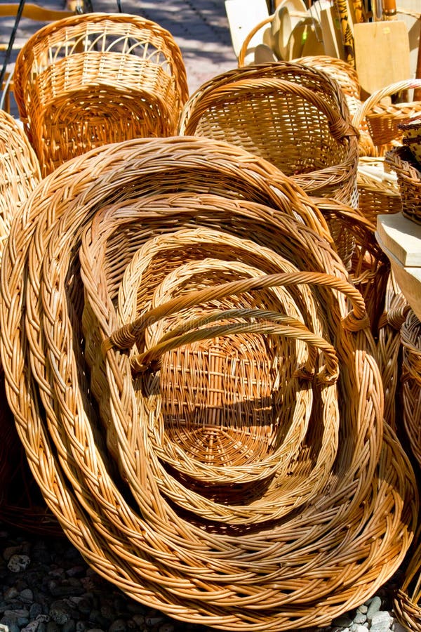 Wicker baskets stock photo. Image of fair, natural, brown - 19795324