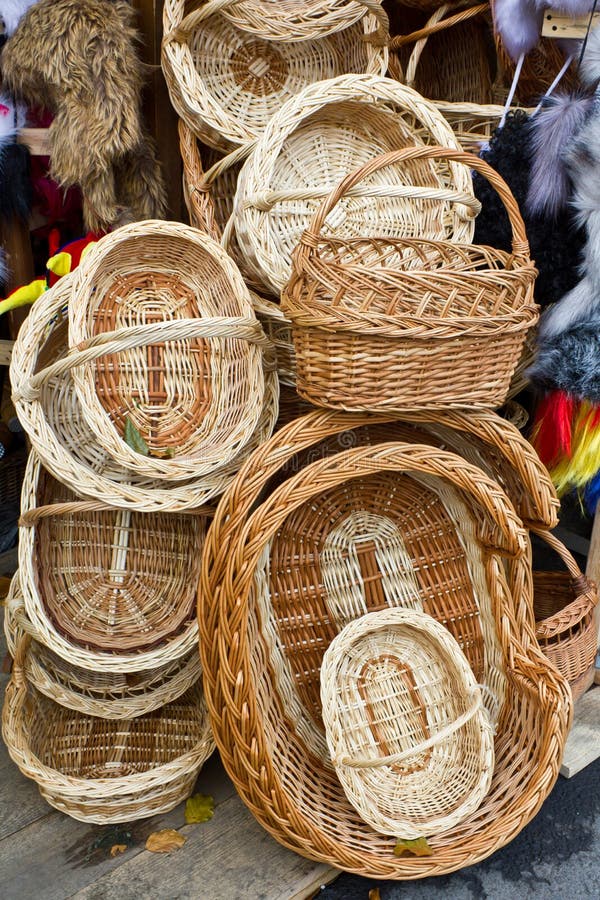 Wicker baskets stock photo. Image of handle, design, plant - 22008790