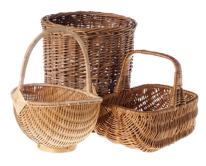 Wicker Baskets stock photo. Image of creel, picnic, hand - 26892224