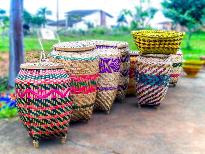 Wicker Baskets: Brazilian S Indigenous Crafts Stock Photo - Image of ...