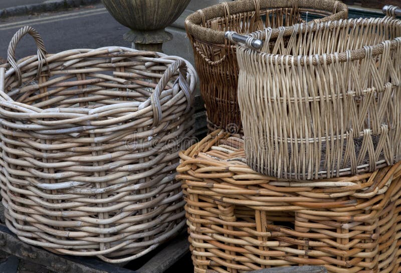 Wicker Baskets stock image. Image of woven, logs, handmade - 35595749
