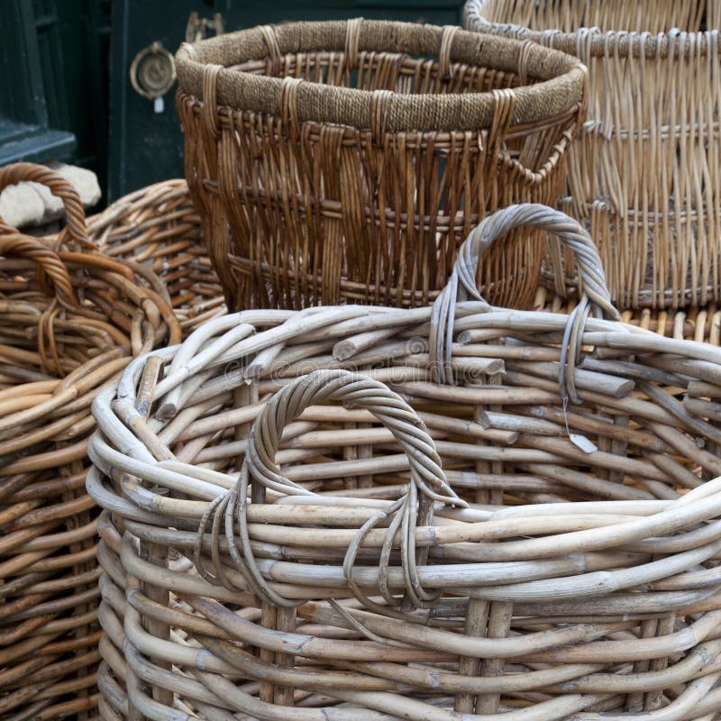 Wicker Baskets stock image. Image of reed, fibre, natural - 35595845