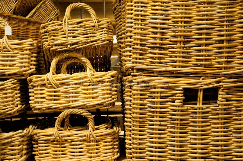 Wicker baskets stock image. Image of handmade, wood, wicker - 33395469