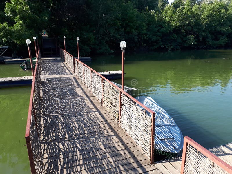 Wicker Bridge Over the River Stock Image - Image of landscape, river ...
