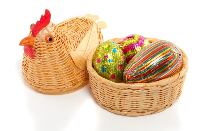 A wicker easter chicken stock photo. Image of color, decoration - 18672218
