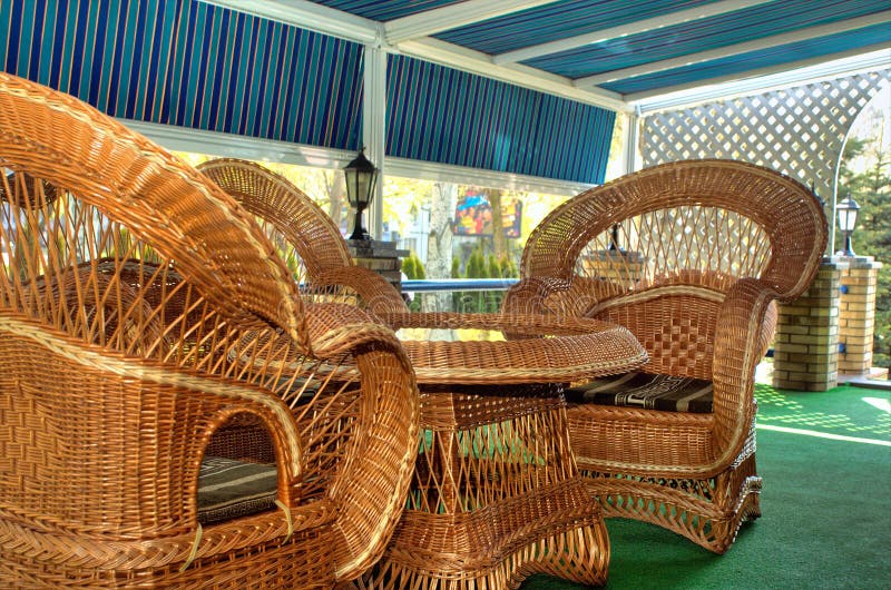 Wicker furniture stock photo. Image of hardwood, brown - 13955646