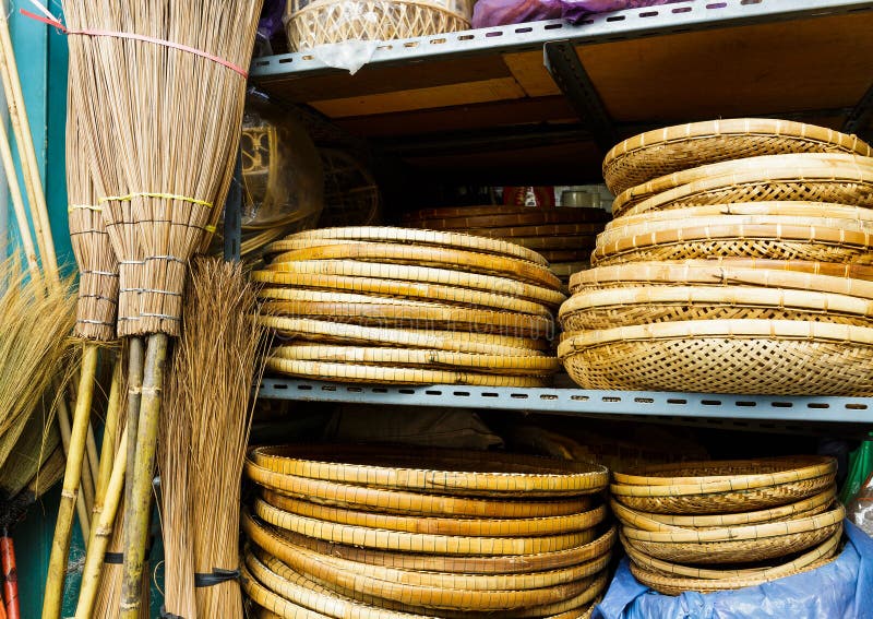 Wicker Handmade Wooden Basket Stock Image - Image of handicraft, basket ...