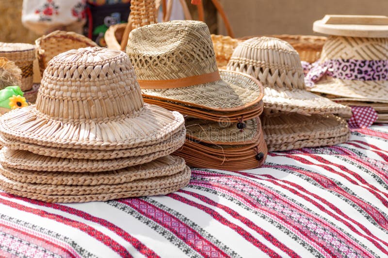 Wicker Hats at the Fair Masters Stock Image - Image of handmade, craft ...