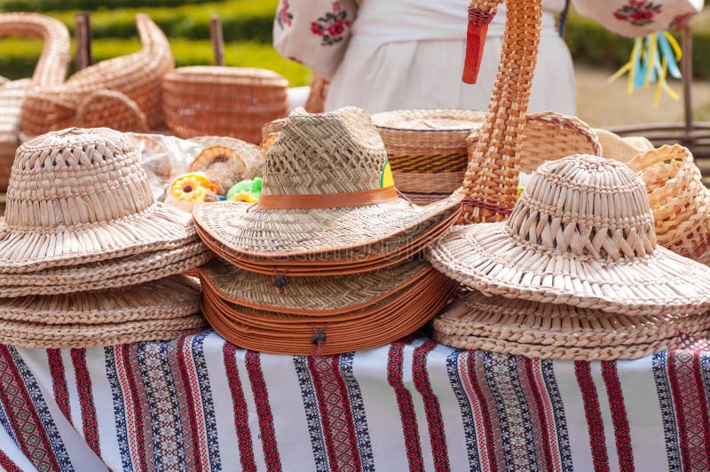 Wicker Hats at the Fair Masters Stock Image - Image of choice, folklore ...