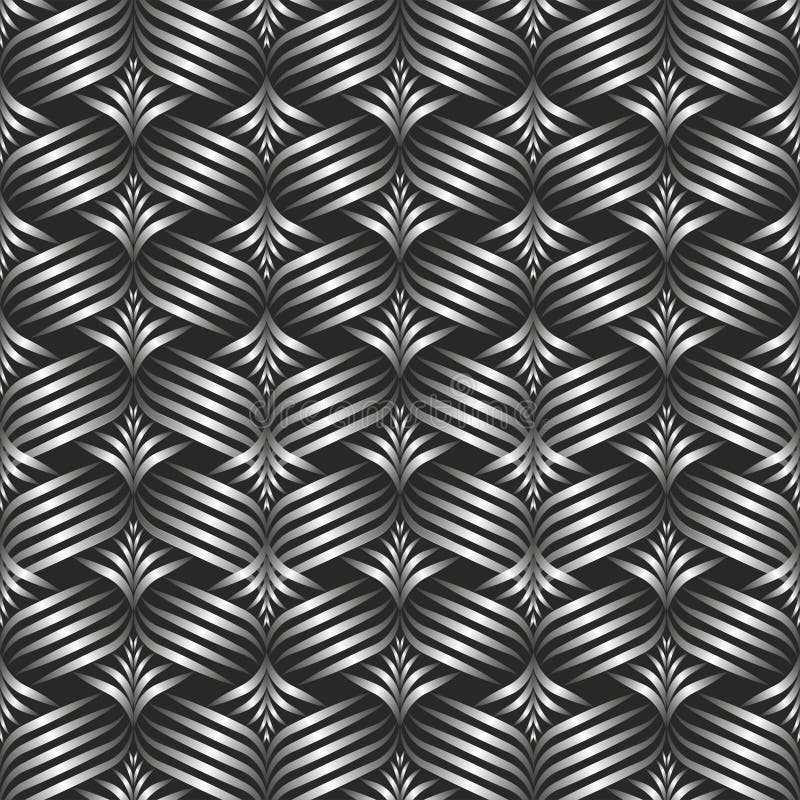 Wicker Pattern with 3d Effect of Thin Silver Lines Decorative ...