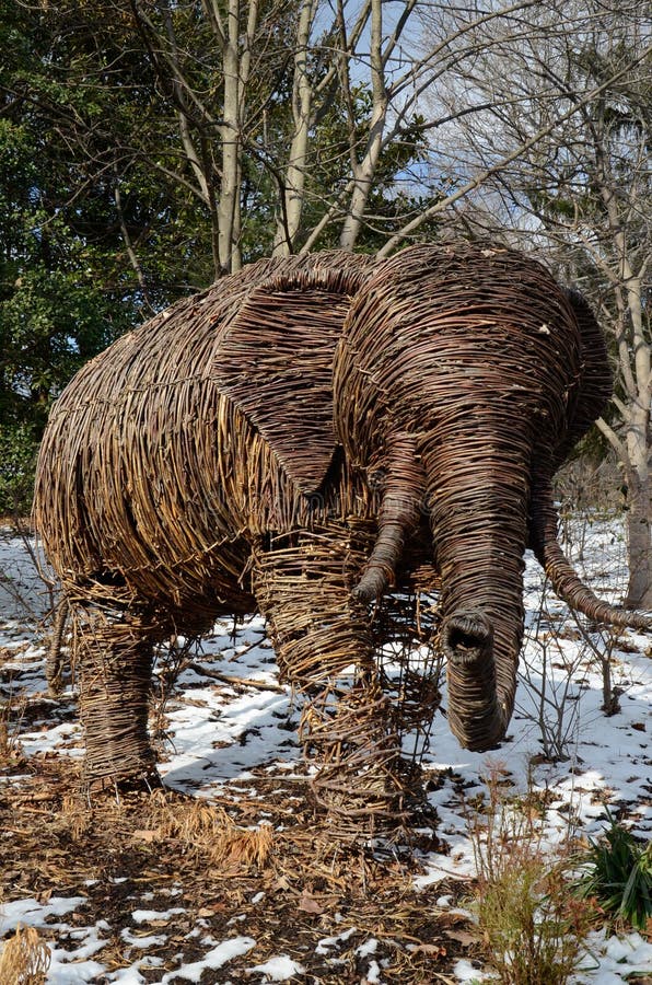 Wicker Sculpture of an Elephant Editorial Stock Image - Image of wicker ...