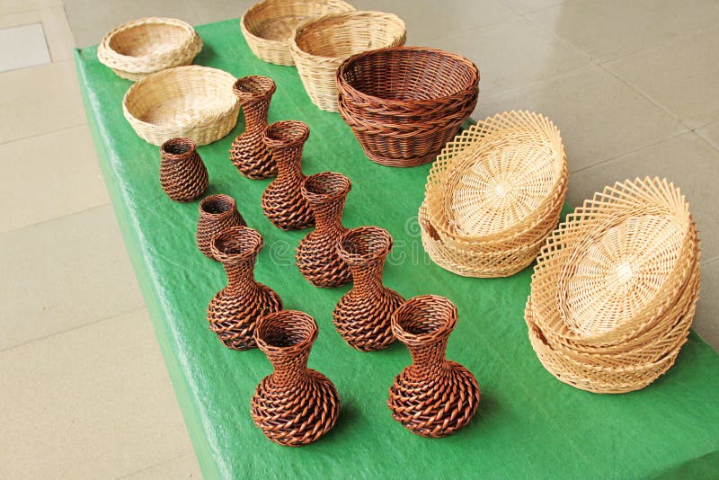 Wicker Straw Knitting Goods Stock Image - Image of straw, craftsmanship ...