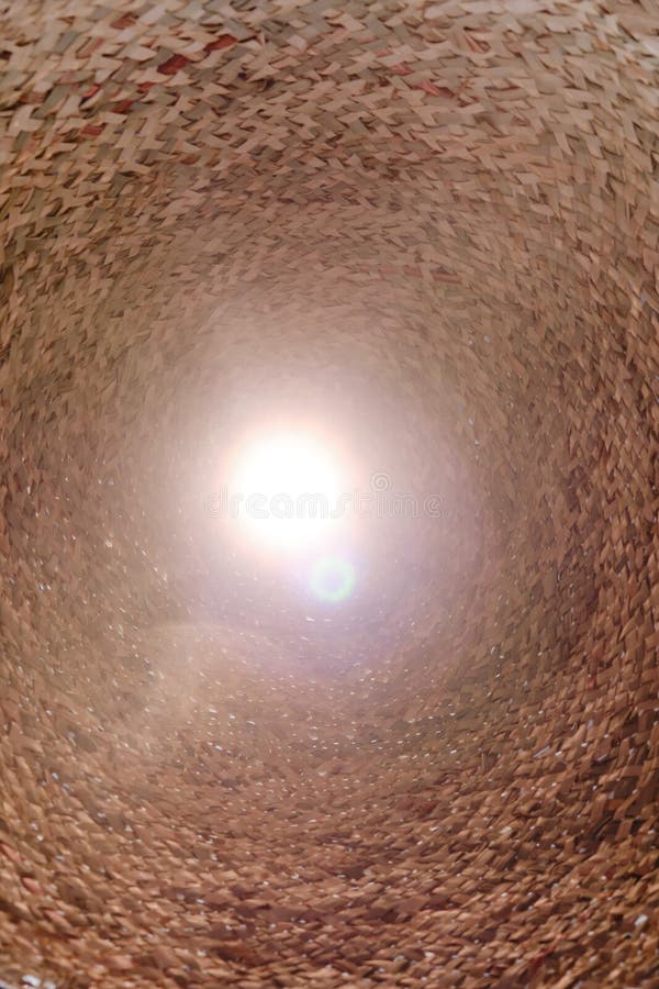 Wicker Straw Lamp, Inside View Stock Photo - Image of hang, ceiling ...