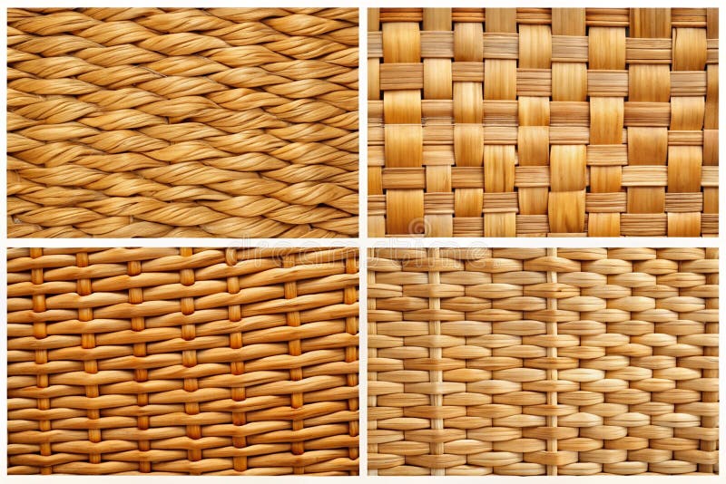 Wicker Texture Set. Set of 4 Wicker Textures Stock Illustration ...