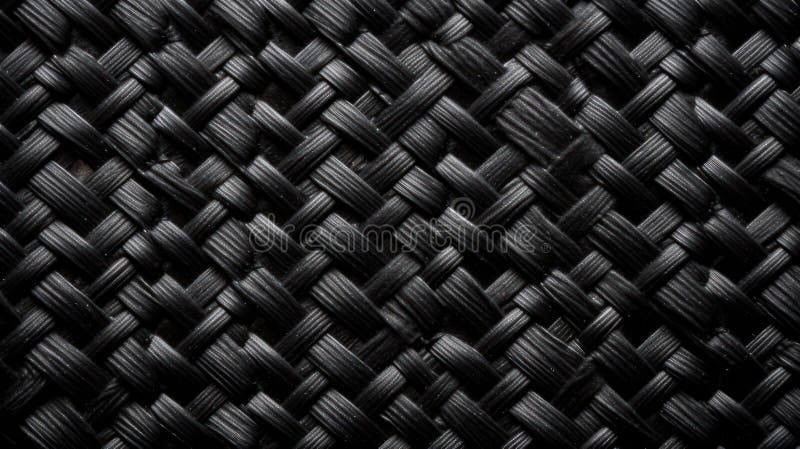 Wicker Weave: a Macro View of Carbon Black Textile Material Stock ...