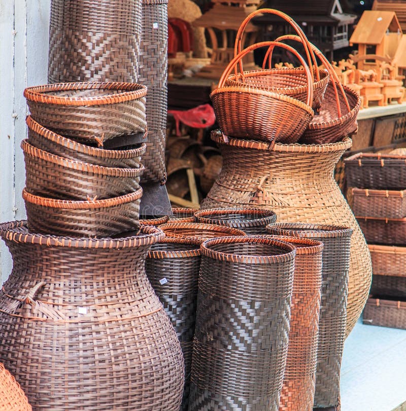 Wickers stock image. Image of mound, containers, basketwork - 58002971