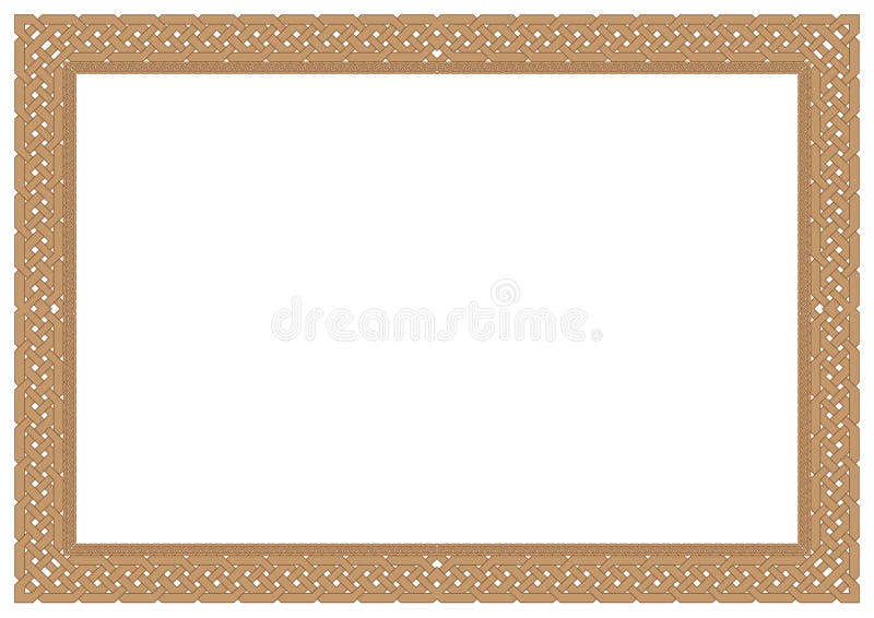 Outline Continuous Frame & Border in Gold Composition Stock Vector ...