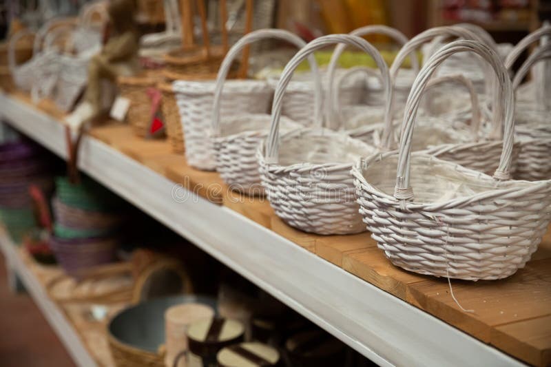 Wickerwork on Shop Showcase Stock Image - Image of activity, bamboo ...