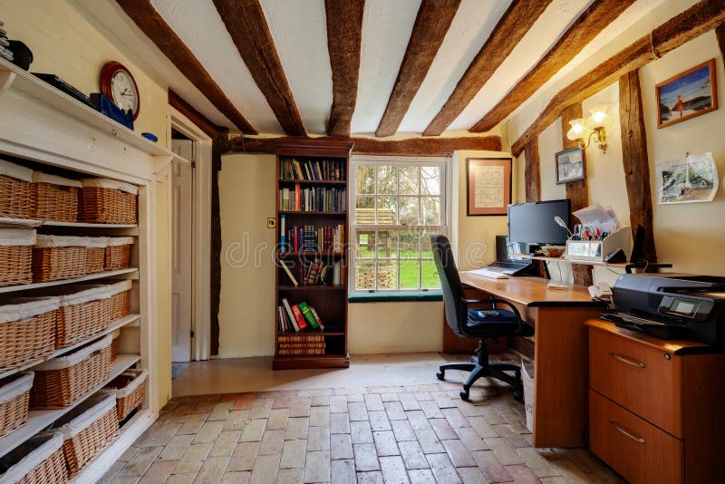 Cottage Study office editorial stock photo. Image of decor - 307515208