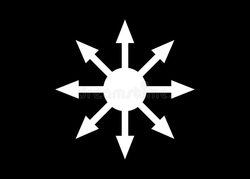 Symbol of Chaos Vector Isolated on Black Background. a Symbol ...