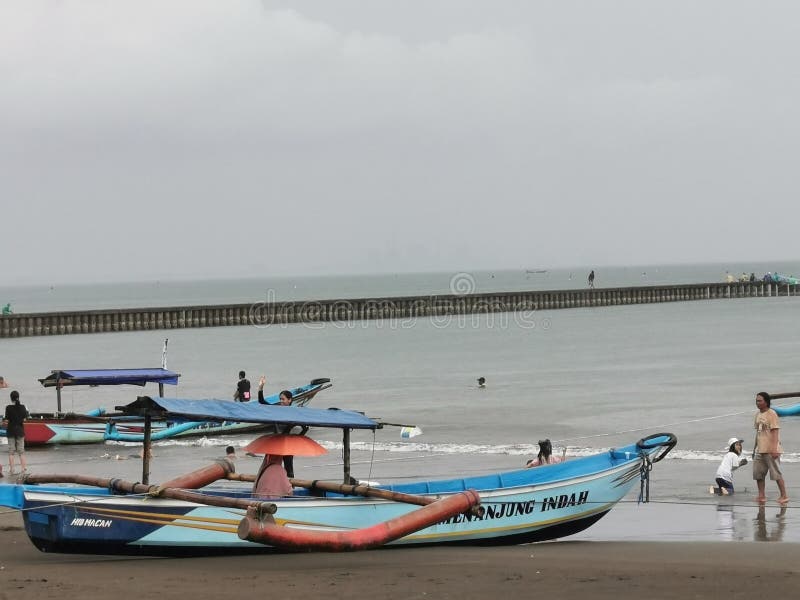Widara Payung Beach editorial photo. Image of watercraft - 227704861