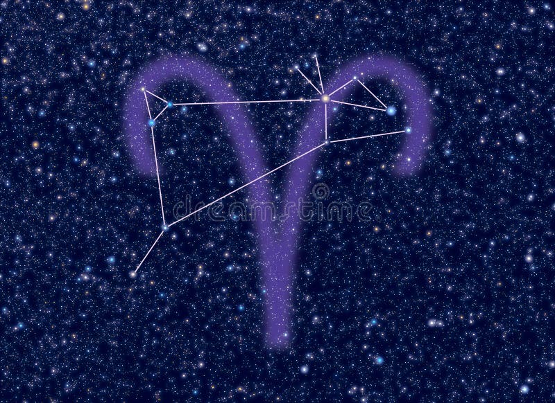 Sternbilder Des Tierkreises Widder Stock Abbildung - Illustration von ...