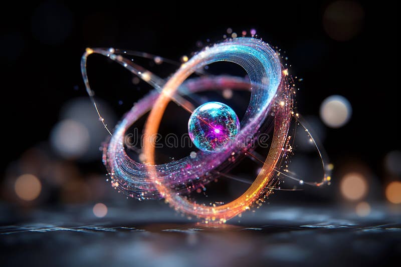 Wide Angle Abstract Visualization Of Quantum Waves In A High Tech Setup