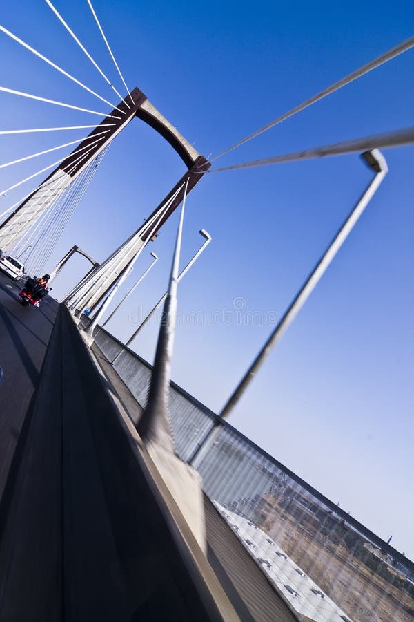 Wide angle on bridge stock image. Image of bright, fast - 5825205