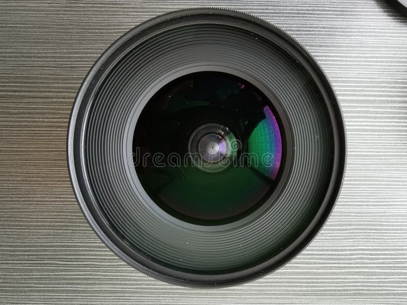 Wide Angle Camera Lens Reflection Black Stock Image - Image of spoke ...