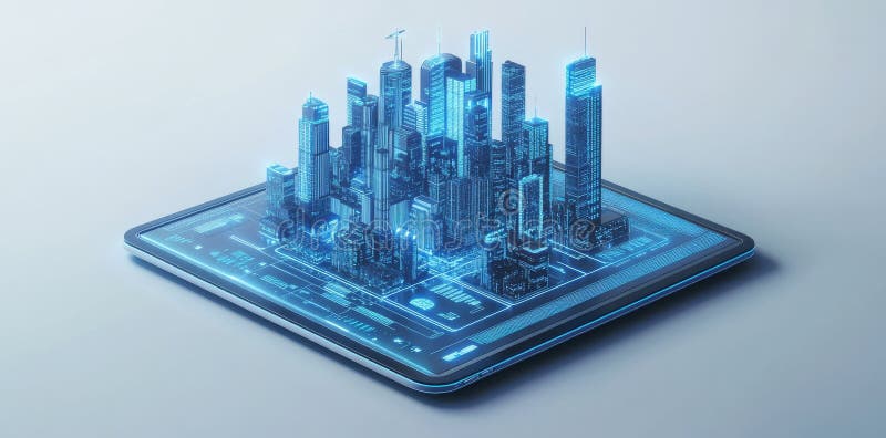 A Wide-angle Capture of a Flat Digital Landscape Featuring Glowing ...