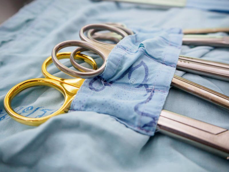 Surgical Instruments on Sterile Mayo Stand Drape Stock Image - Image of ...