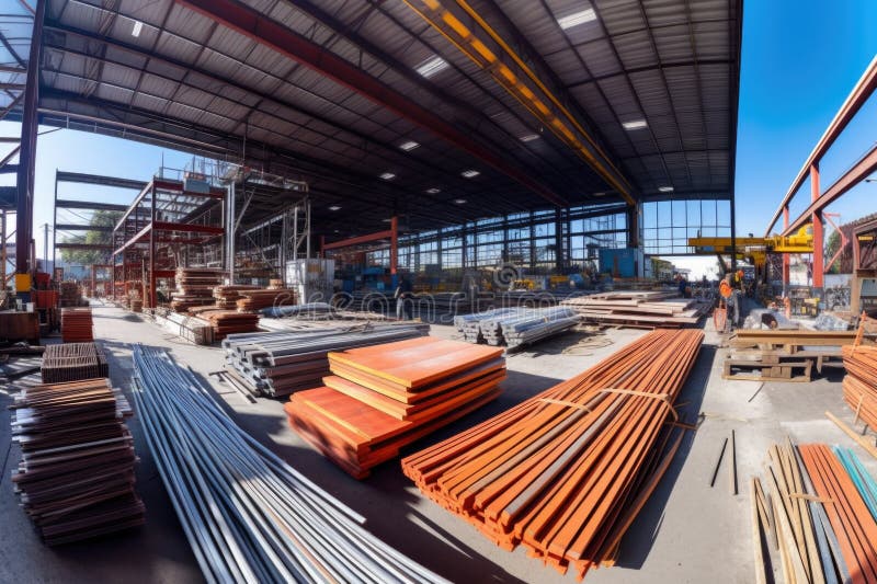 Wide Angle of Construction Materials at Plant Stock Image - Image of ...