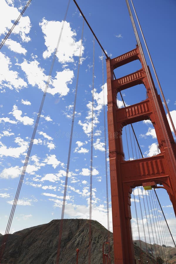 Wide Angle Image Golden Gate Bridge Stock Photo - Image of gate ...