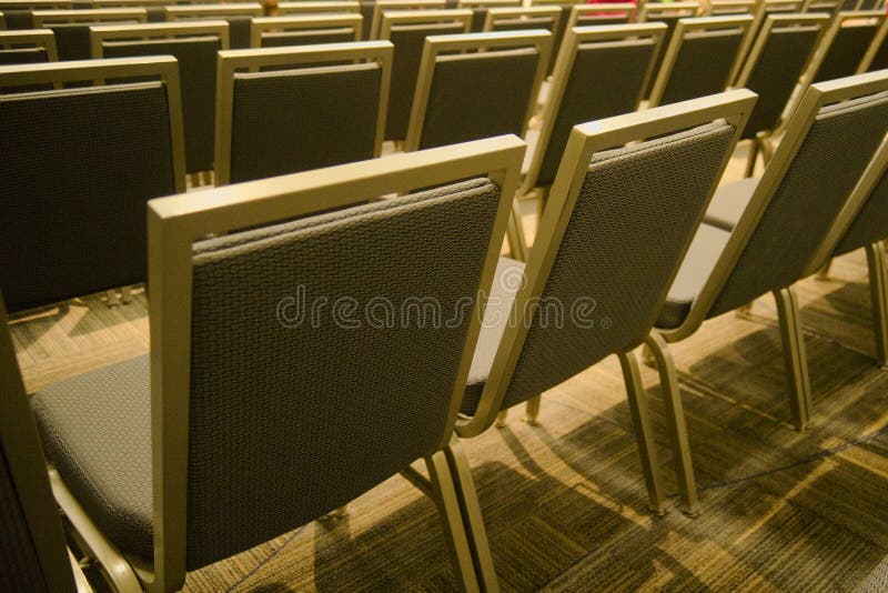 Wide-angle Image of Rows of Chairs Positioned To Accommodate the ...