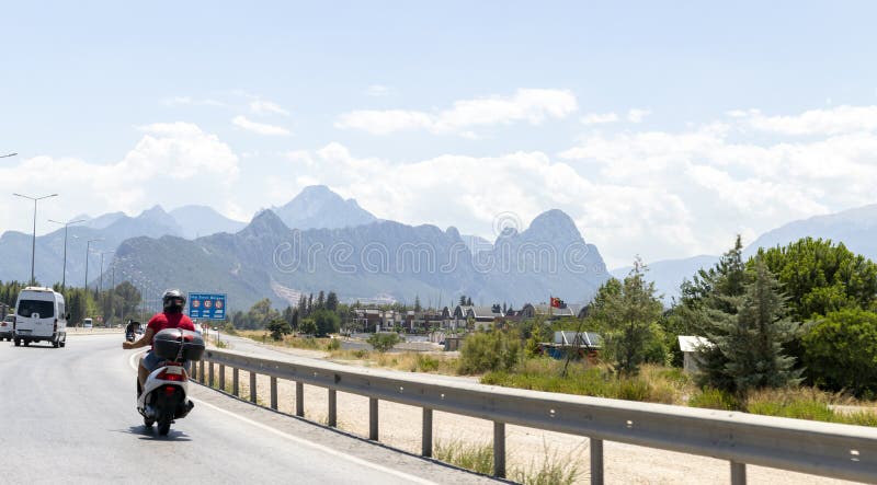 Wide Angle Mountain Range and Nature View. Stock Image - Image of lake ...
