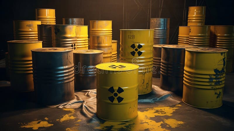 Nuclear Waste Barrels. Ai Generated Stock Illustration - Illustration ...