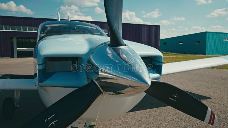 Panorama of the Engine Propeller of a Single-engine Private Aircraft ...