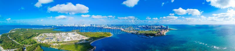 Wide Angle Panorama Miami FL Seen from Virginia Key Beach 2024 Stock ...