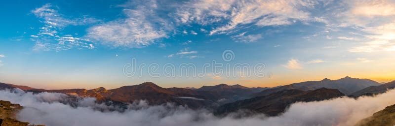 Wide Panoramic Mountain Landscape Stock Photo - Image of nature, ridge ...