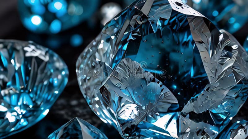 Wide-Angle Panoramic Shiny Blue Crystal Texture Wallpaper Stock Footage ...