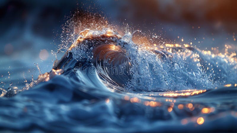 Wide Angle Photograph Wave Water Mid Splash, Creating Dramatic Arc ...