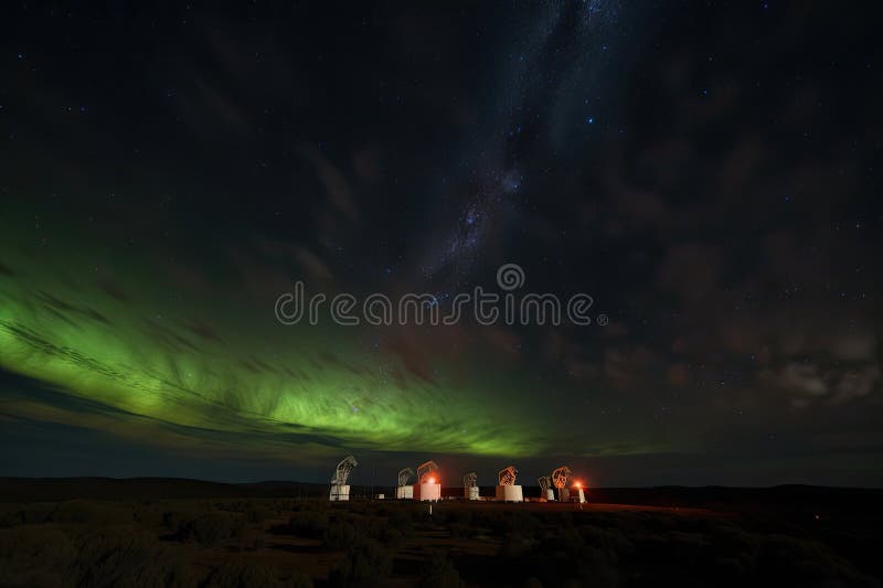 Wide-angle Shot of the Aurora Australis and the Stars in the Night Sky ...