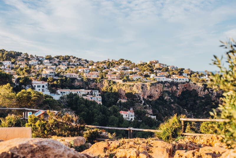 Wide Angle Shot of the Buildings of the City Surrounded by Trees Stock ...