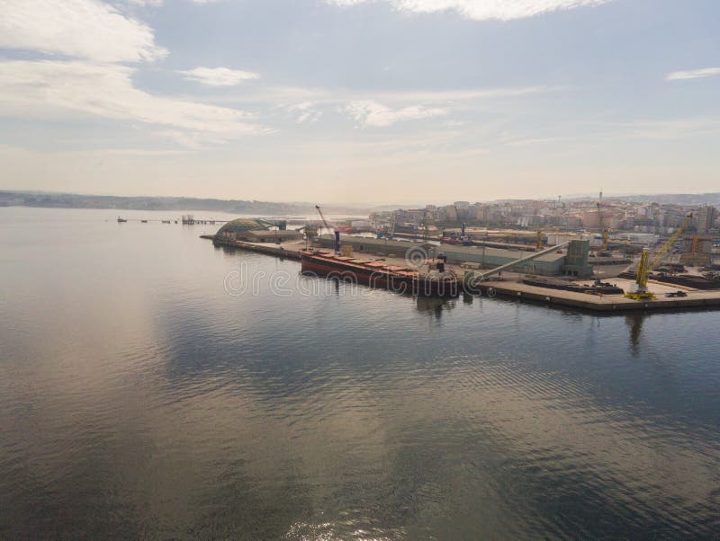 Wide Angle Shot of the Buildings of a City Surrounded by the Water ...
