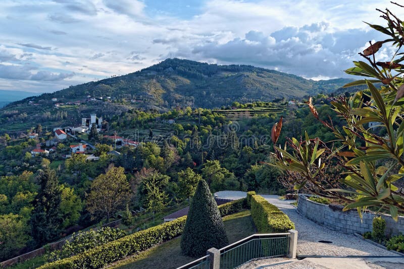 Wide Angle Shot of Buildings on a Mountain Surrounded by Trees and ...