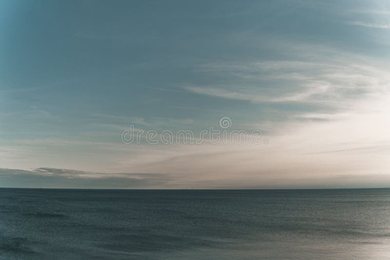 Wide Angle Shot of a Calm Ocean with Blue Sky Stock Image - Image of ...